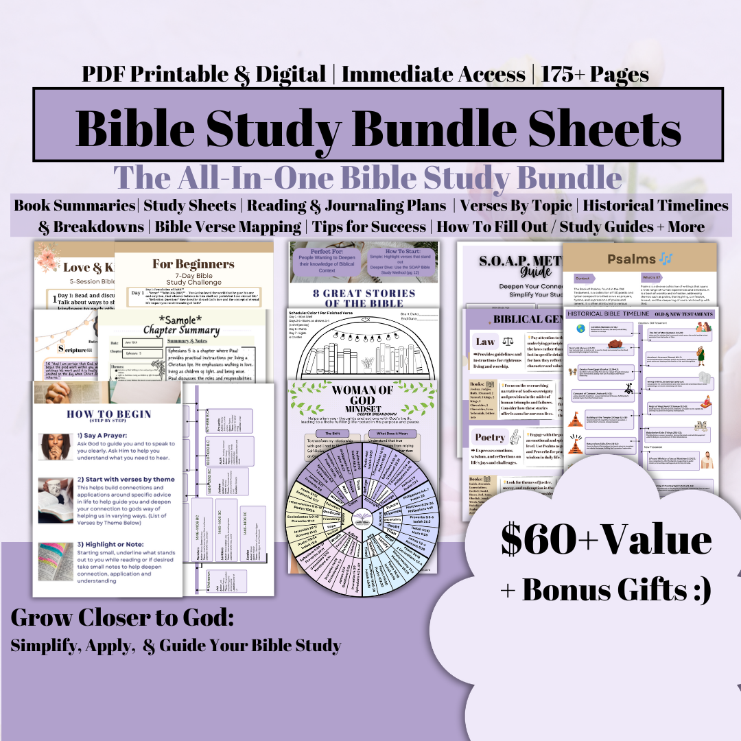 Bible Study Cheat Sheets The Ultimate Beginner's Bible Bundle ...