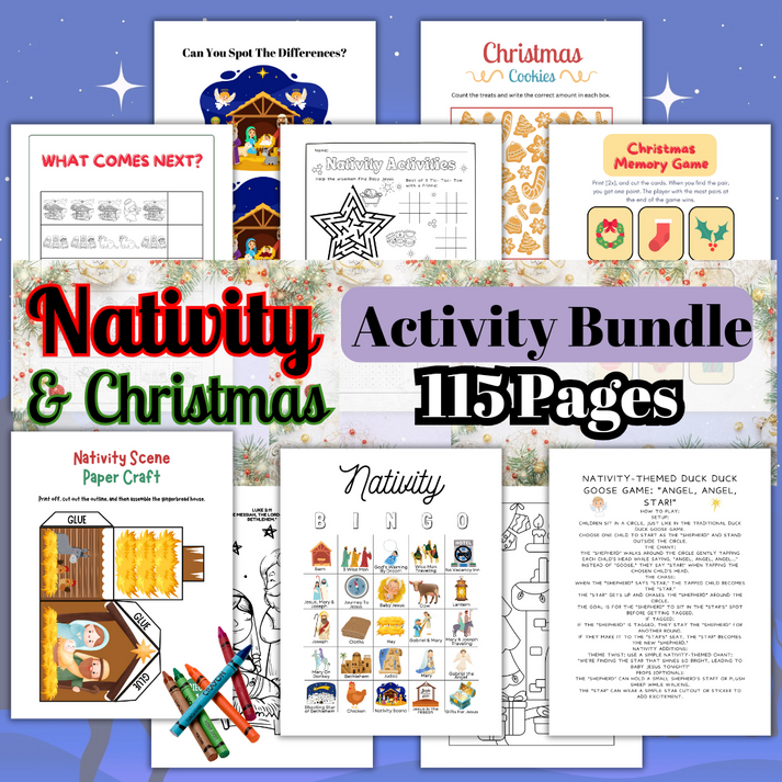 Nativity Christmas Activity Bundle Ages 4-9 Printable & Digital ...