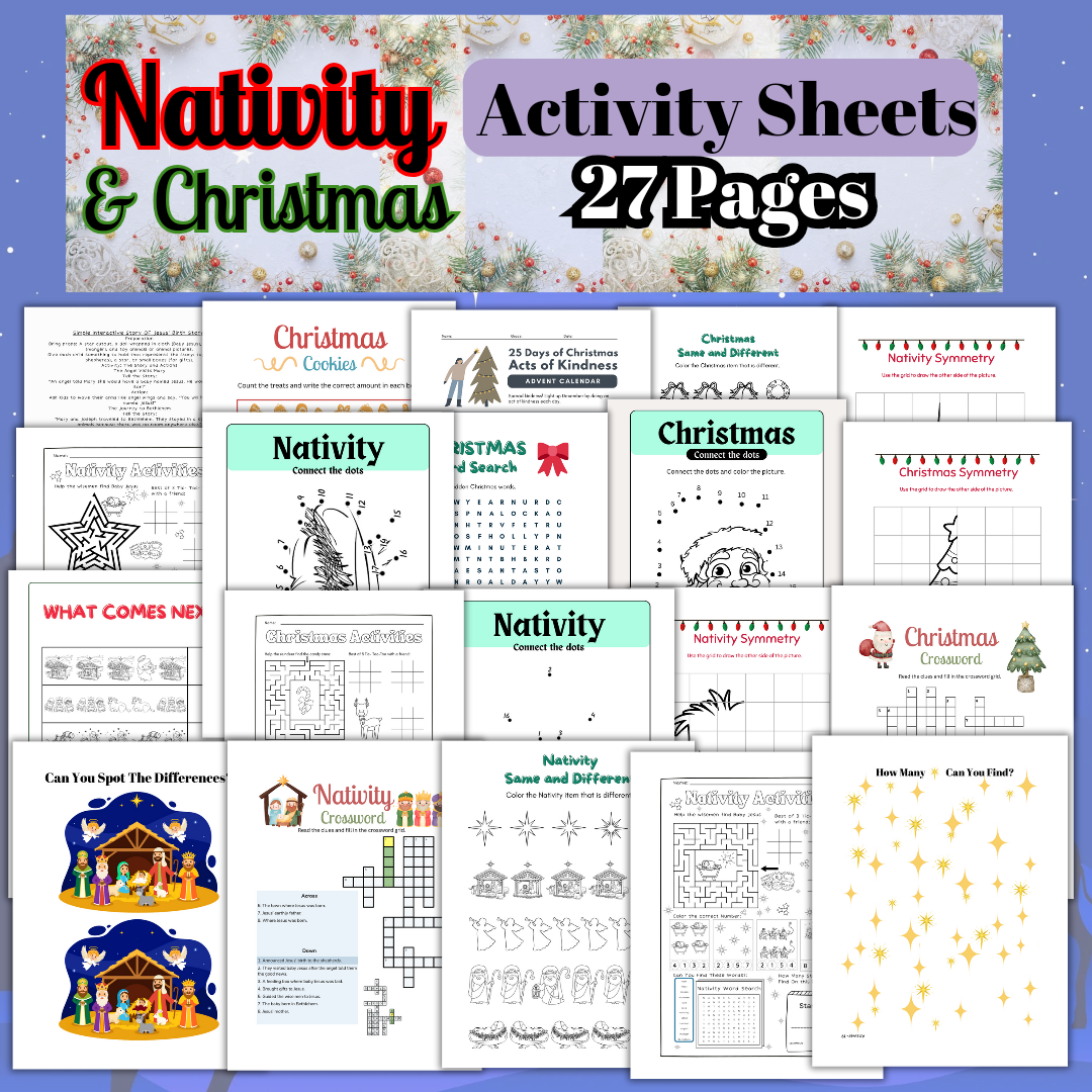 Nativity Christmas Activity Bundle Ages 4-9 Printable & Digital ...