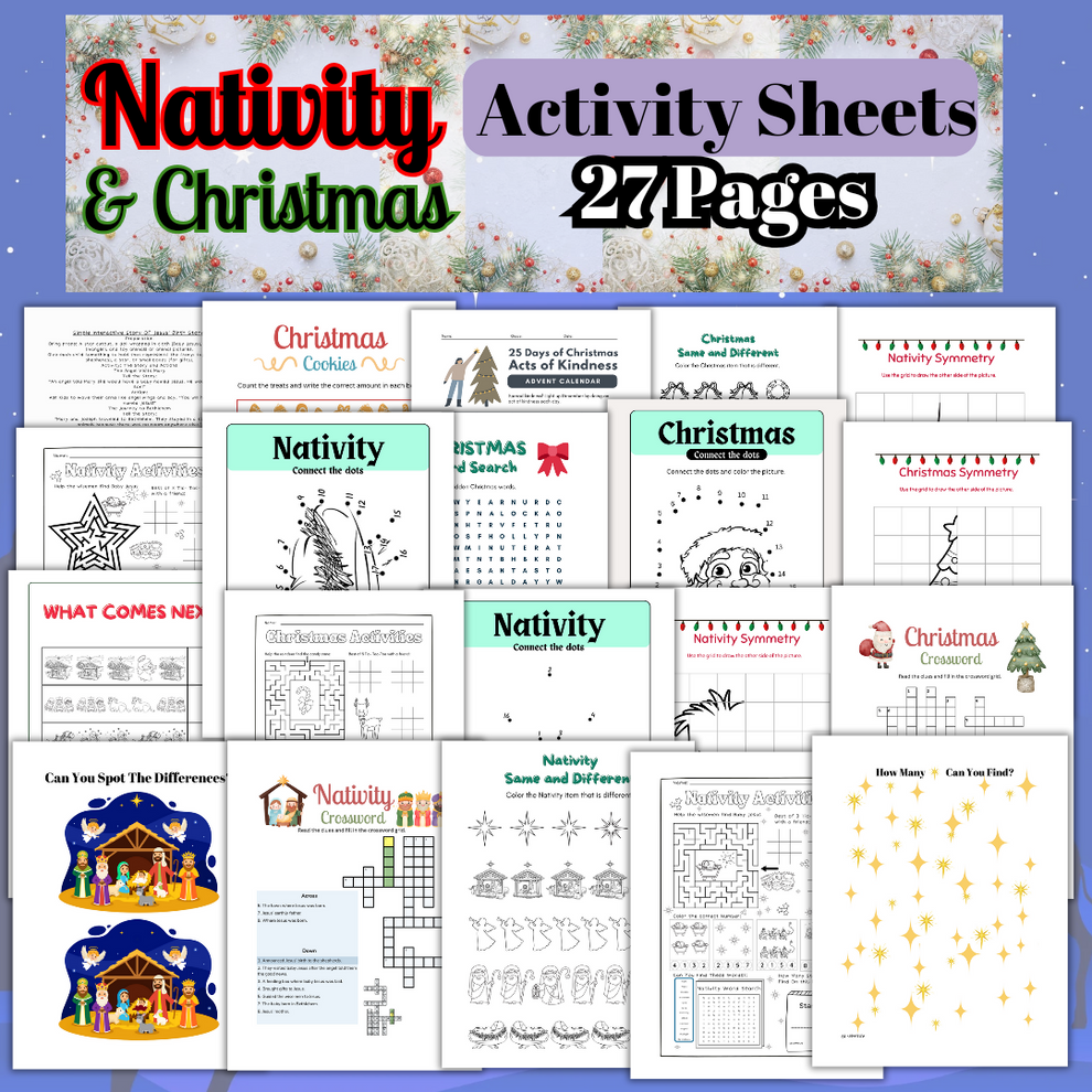 Nativity Christmas Activity Bundle Ages 4-9 Printable & Digital ...
